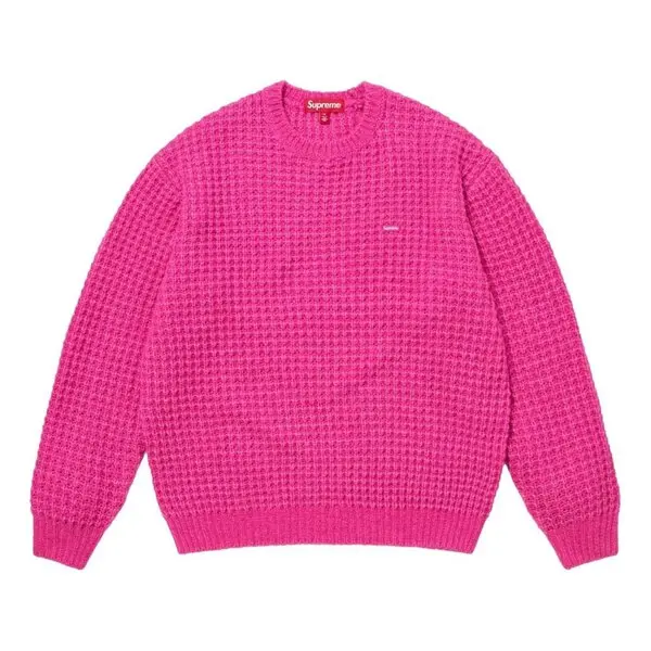 Supreme Small Box Waffle Sweater - Pink