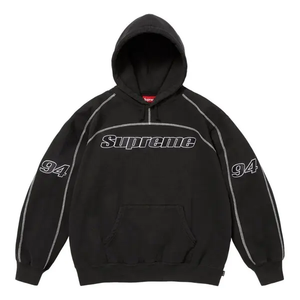 Supreme Fw25 Overlock Hooded Sweatshirt - Black