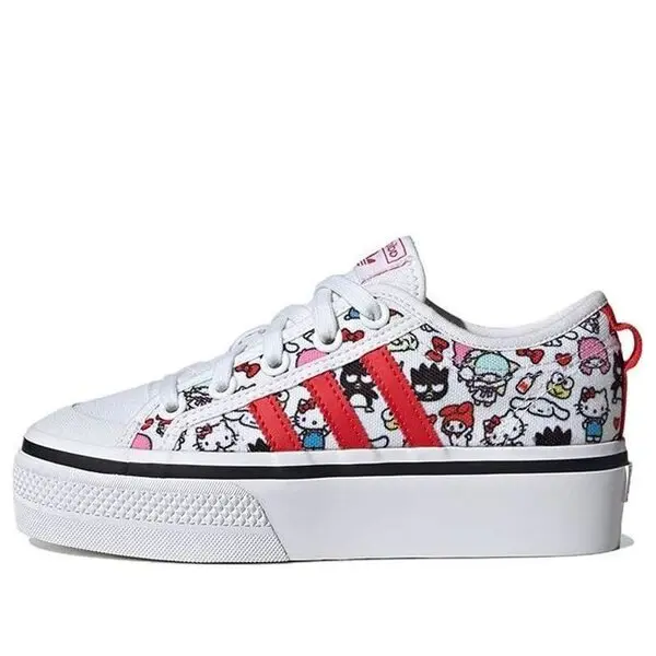 Adidas X Hello Kitty Nizza Platform Sneakers - Cloud White/core Black/vivid Red