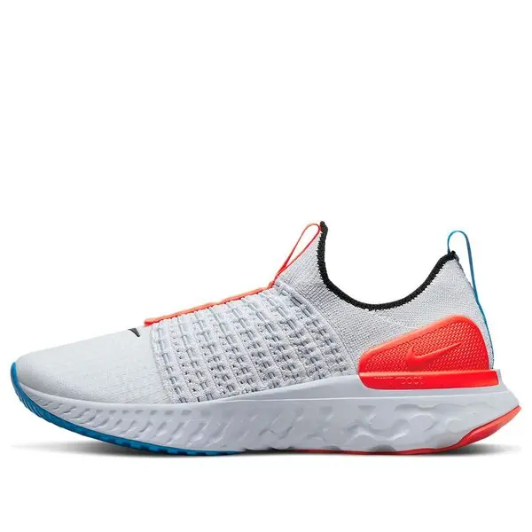 Nike React Phantom Run Flyknit 2 Athletic Sneakers - Gray/orange