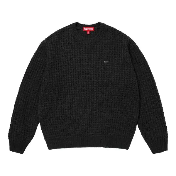 Supreme Small Box Waffle Knit Sweater - Black