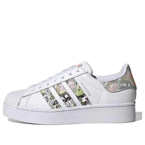 Adidas Superstar Bold "graffiti Strip" Low Top Sneakers - White