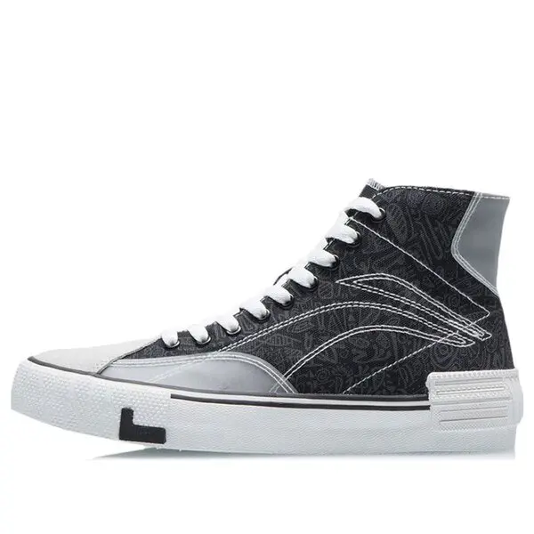 LI-NING Wei Wu Canvas Hi Sneakers - Black/grey/white