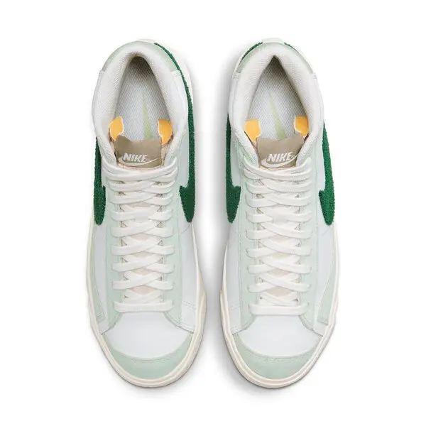 Nike Blazer Mid '77 Chenille Swoosh Sneakers - Summit White/light Silver/honeydew
