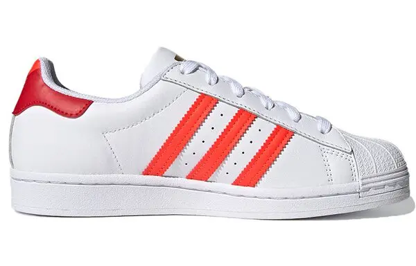 Adidas Superstar Low Top Sneakers - White/red