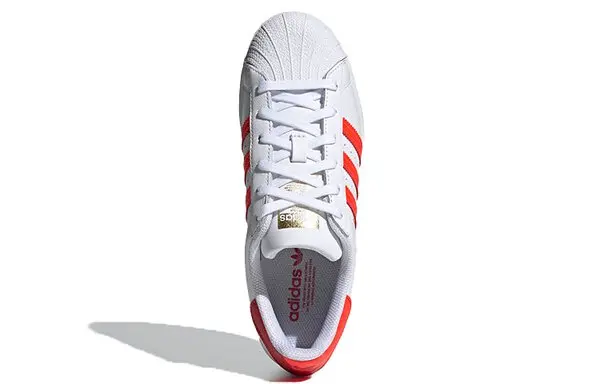 Adidas Superstar Low Top Sneakers - White/red