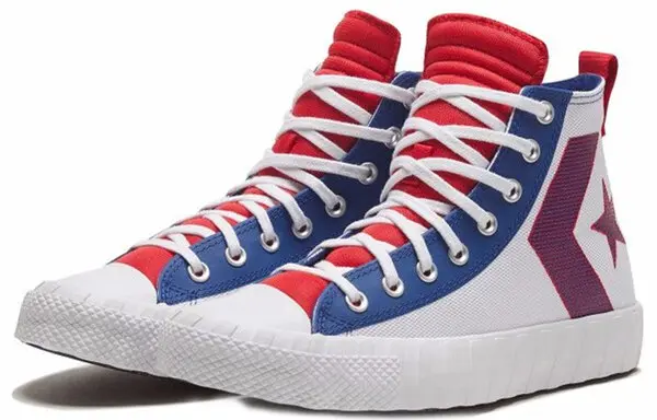 CONVERSE High Top Sneakers - White/blue/red
