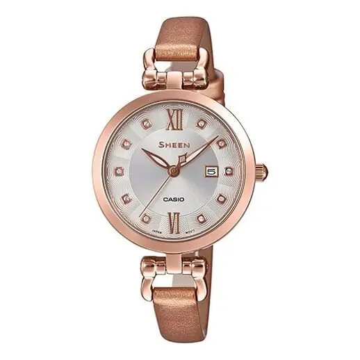 Casio Sheen Sapphire Crystal Quartz Analog Watch With Strap - Gold