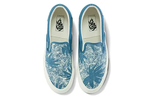 VANS Og Classic Slip-on Lx Palm Acid Wash Summer Leaf Navy - Blue