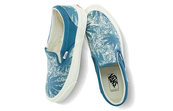 VANS Og Classic Slip-on Lx Palm Acid Wash Summer Leaf Navy - Blue