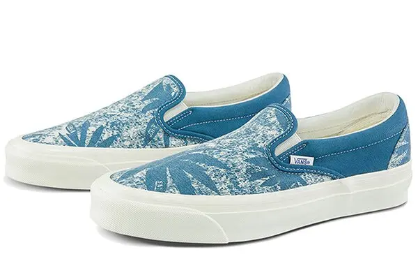 VANS Og Classic Slip-on Lx Palm Acid Wash Summer Leaf Navy - Blue