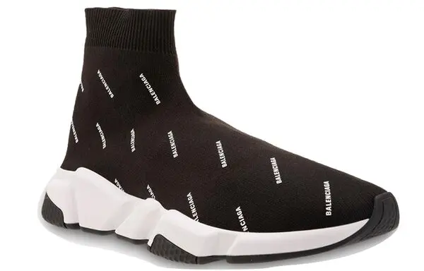 Balenciaga Speed Trainer Mid Allover Logo Sneakers