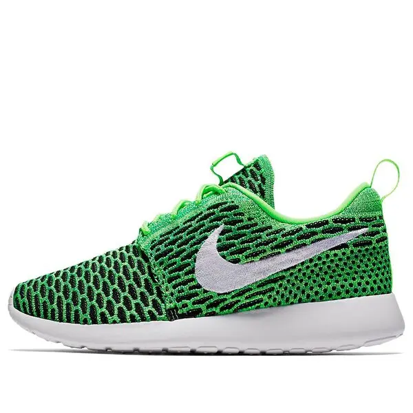 Nike Roshe One Flyknit Athletic Sneakers - Green/white