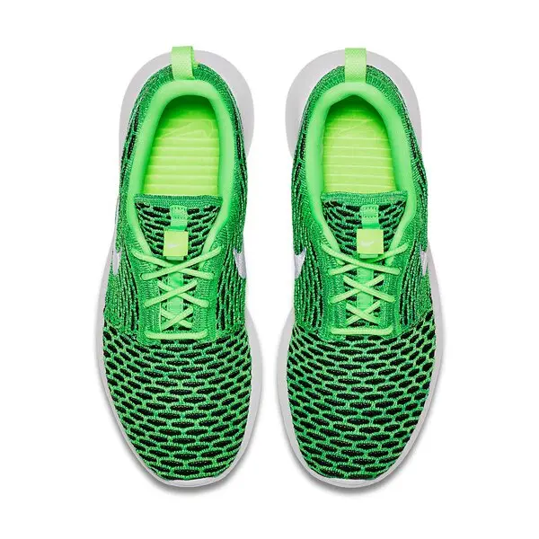 Nike Roshe One Flyknit Athletic Sneakers - Green/white