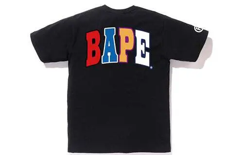 A BATHING APE Head Round Neck Short Sleeve Tee 'black - Black/brown
