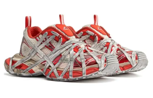 Balenciaga 3xl Extreme Lace Sneakers - Orange/beige/white