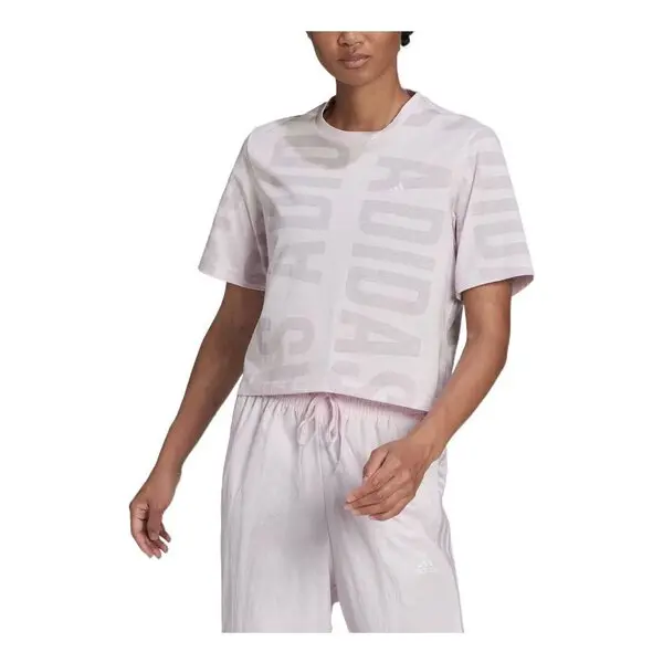 Adidas Logo Printed Cropped T-shirt