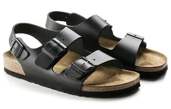 BIRKENSTOCK Milano Series Cowhide Sandals - Black