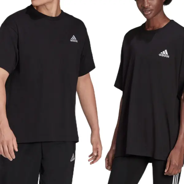 Adidas Sl T Solid Color Logo Casual Sports Short Sleeve Couple Style Black - Multi-color