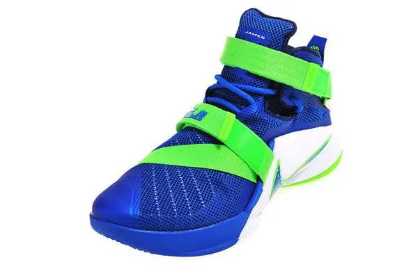 Nike Lebron Soldier Ep 'sprite' High Top Athletic Sneakers - White/blue/green