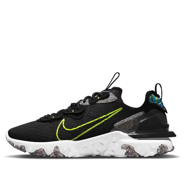 Nike React Vision "black Volt" Low Top Sneakers - Black/yellow