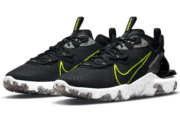 Nike React Vision "black Volt" Low Top Sneakers - Black/yellow