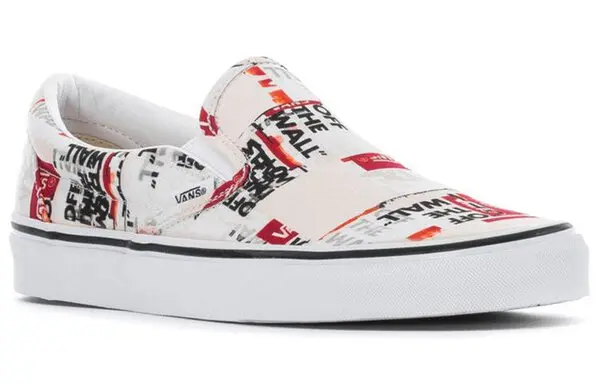 VANS Classic Slip-on "packing Tape" Sneakers - White/red