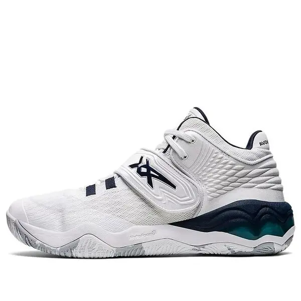 Asics Mid Top Basketball Sneakers With Velcro Fastening - White/blue