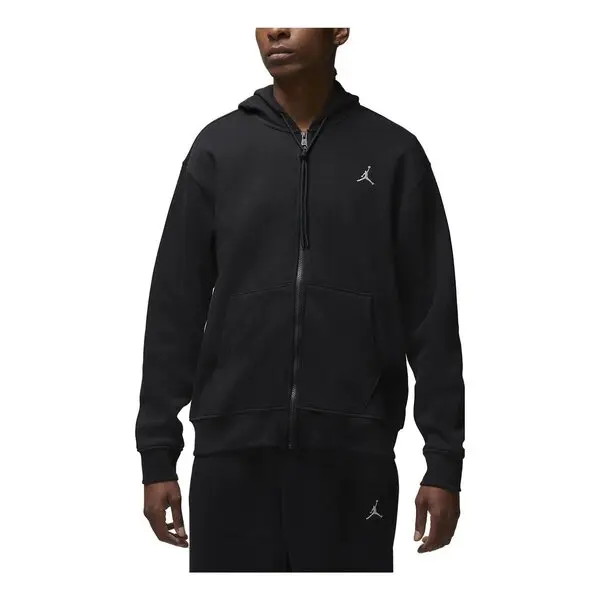 JORDAN Full-zip Fleece Hoodie - Black