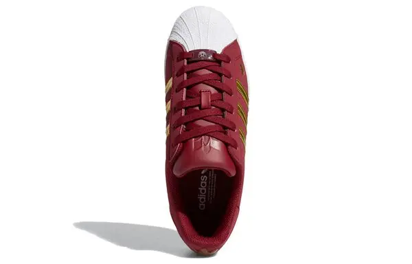 Adidas Superstar Burgundy Gold Metallic Sneakers