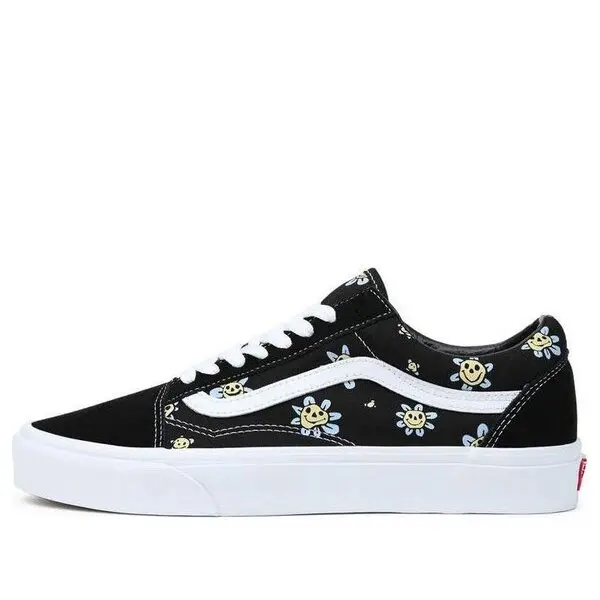 VANS Old Skool Skate Sneakers With Graphic Print - Black/white/yellow
