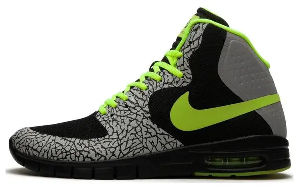 Nike Paul Rodriguez Hyperfuse Max P High Top Sneakers - Black/volt-metallic Silver