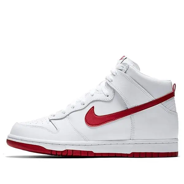 Nike Dunk High Top Sneakers - White/red