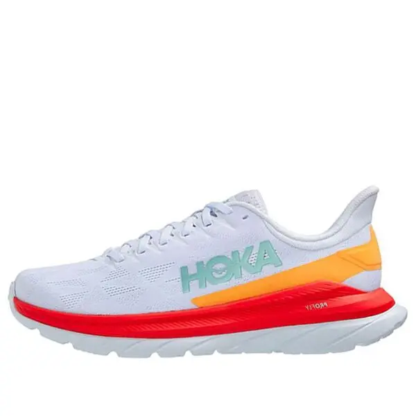 Hoka One One Mach 4 Athletic Sneakers - White/fiesta