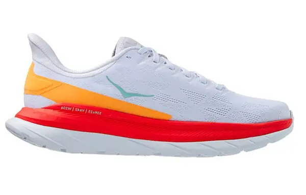 Hoka One One Mach 4 Athletic Sneakers - White/fiesta