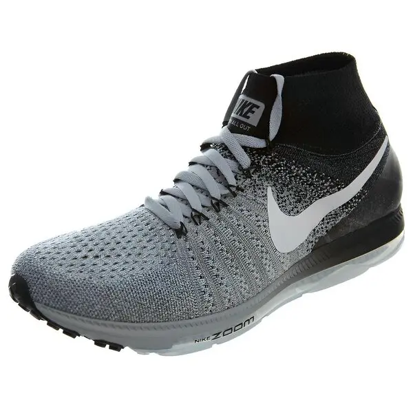 Nike Zoom All Out Flyknit High-top Sneakers - Wolf Grey/white/black