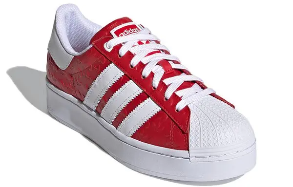 Adidas Superstar Bold Platform Heart Embossed Scarlet Sneakers