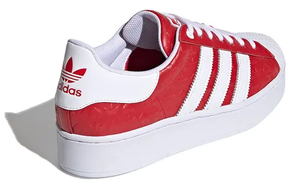 Adidas Superstar Bold Platform Heart Embossed Scarlet Sneakers