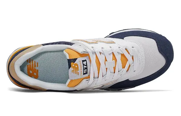 NEW BALANCE 574 Split Sail Natural Indigo Sneakers - Whiteblueorange
