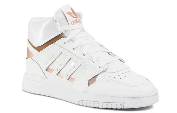 Adidas Drop Step Mid Top Sneakers - White/gold