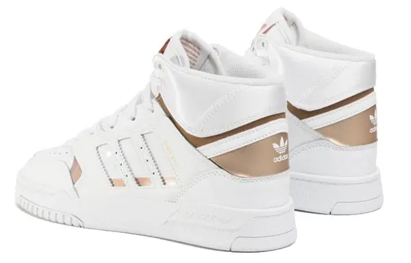 Adidas Drop Step Mid Top Sneakers - White/gold