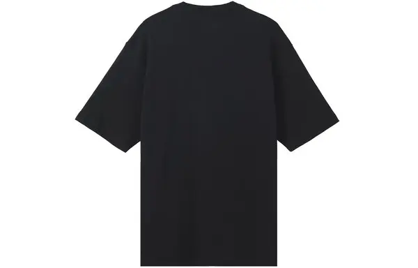 JORDAN Solid Color Cotton Alphabet Printing Short Sleeve Black T-shirt - Multi-color