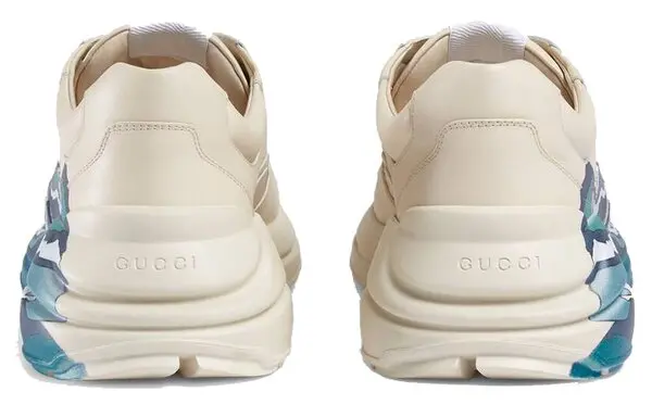 Gucci Rhyton Leather High Top Sneakers With Wave Motif