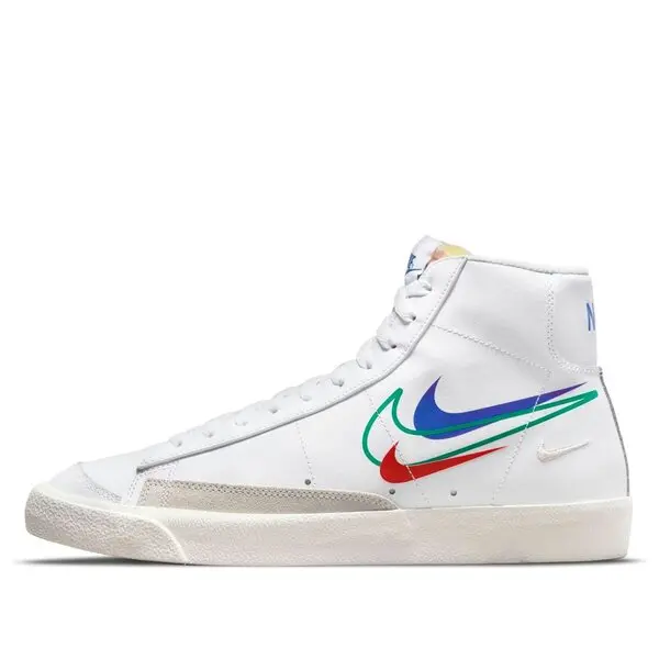 Nike Blazer Mid '77 'multi-swoosh' Sneakers - White/blue/red
