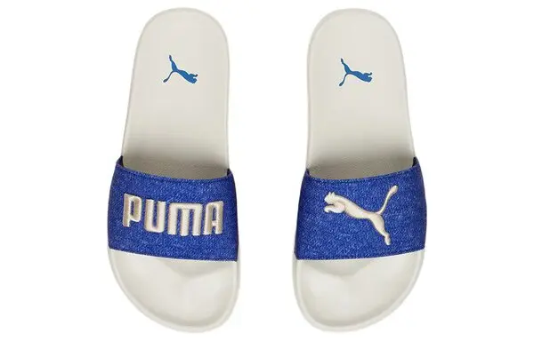 PUMA Leadcat 2.0 Denim Slide - White/blue