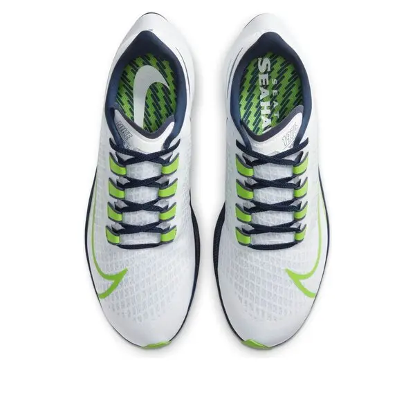 Nike Zoom Pegasus 37 "seattle Seahawks" Athletic Sneakers - Black/orange/volt