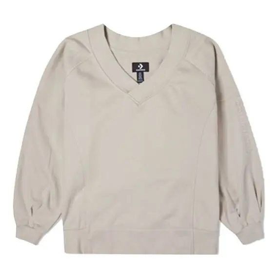 CONVERSE Loose Knit V-neck Sweatshirt - Creamy