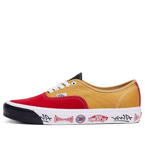 VANS Authentic Low Top Sneakers - Red/gold