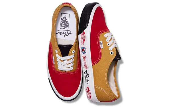VANS Authentic Low Top Sneakers - Red/gold