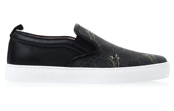 Gucci Gg Supreme Slip-on Sneakers With Tiger Motif